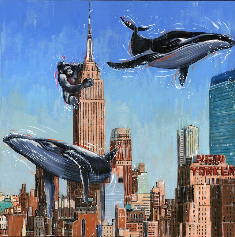 Nathan Neven - Invaded City Skyline - cityscape animal expressionist ...