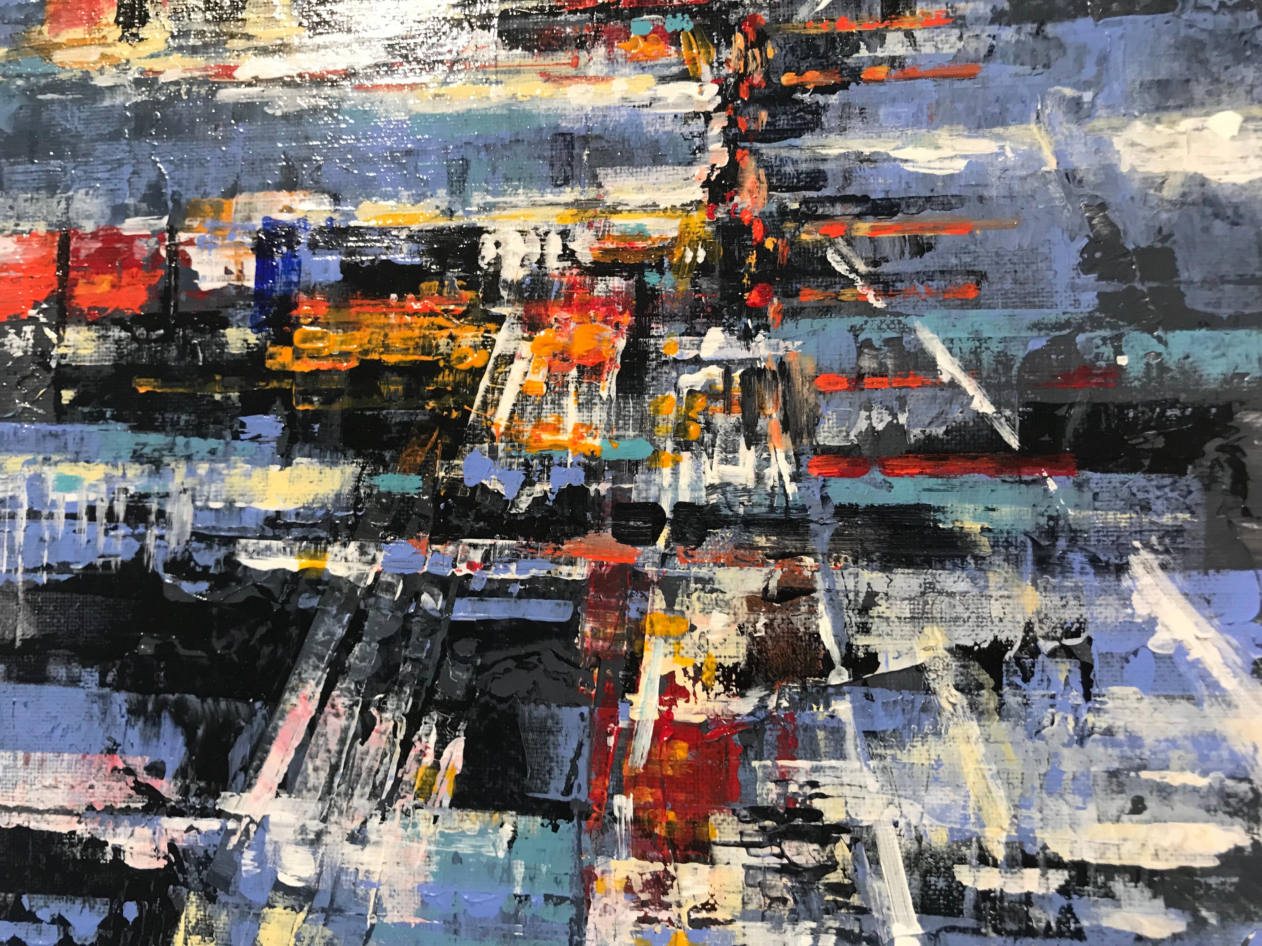 Nathan Neven - Manhattan 6 - New York abstract cityscape urban oil ...