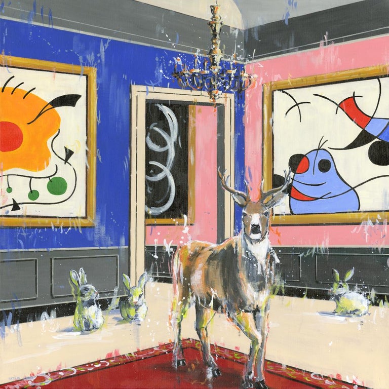 Nathan Neven - Master and The 3 Rabbits Game - wildlife animals oil ...