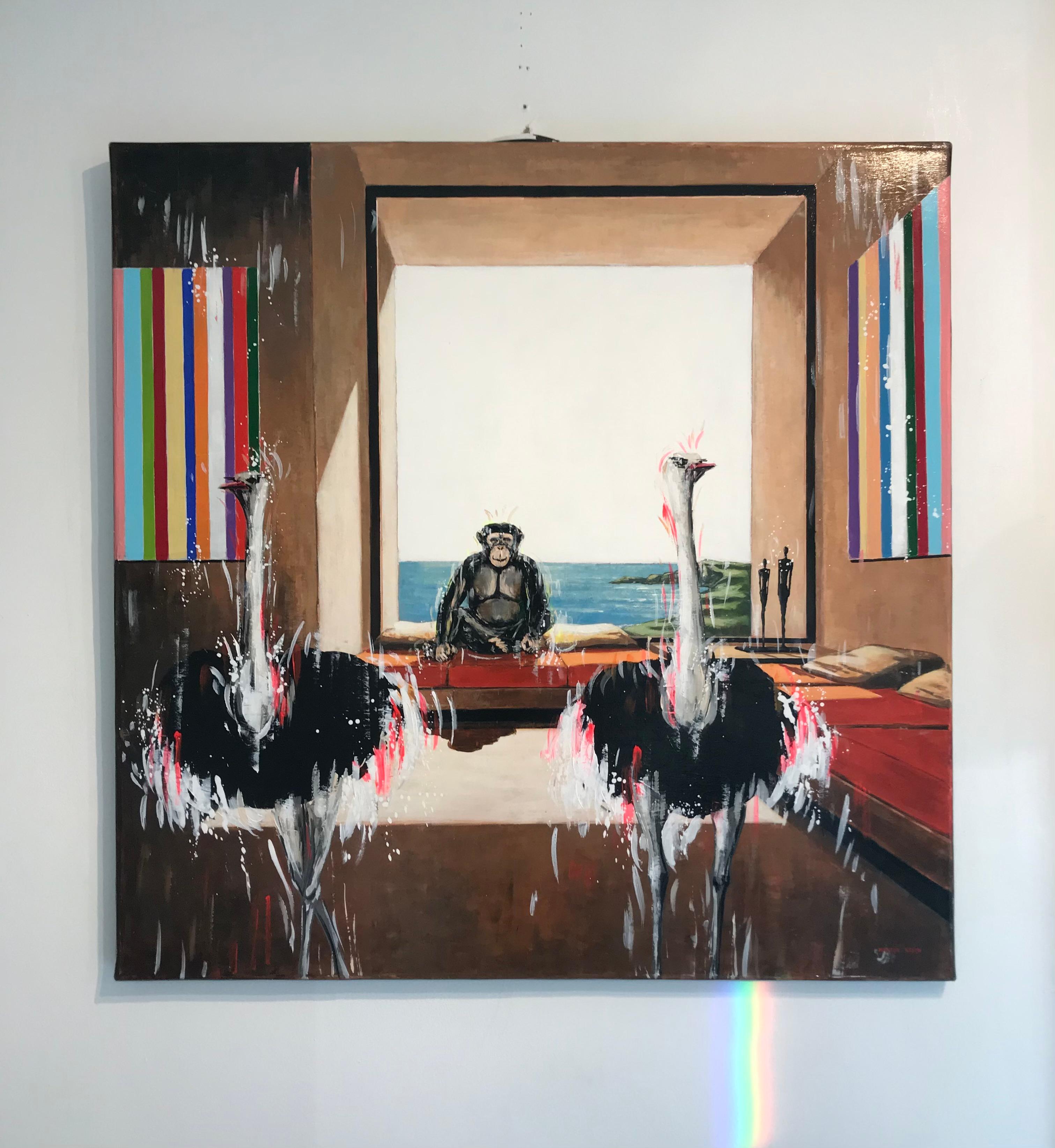 Nathan Neven - Mind Mastery - Surrealism modern animal interior wild life oil painting artwork ...