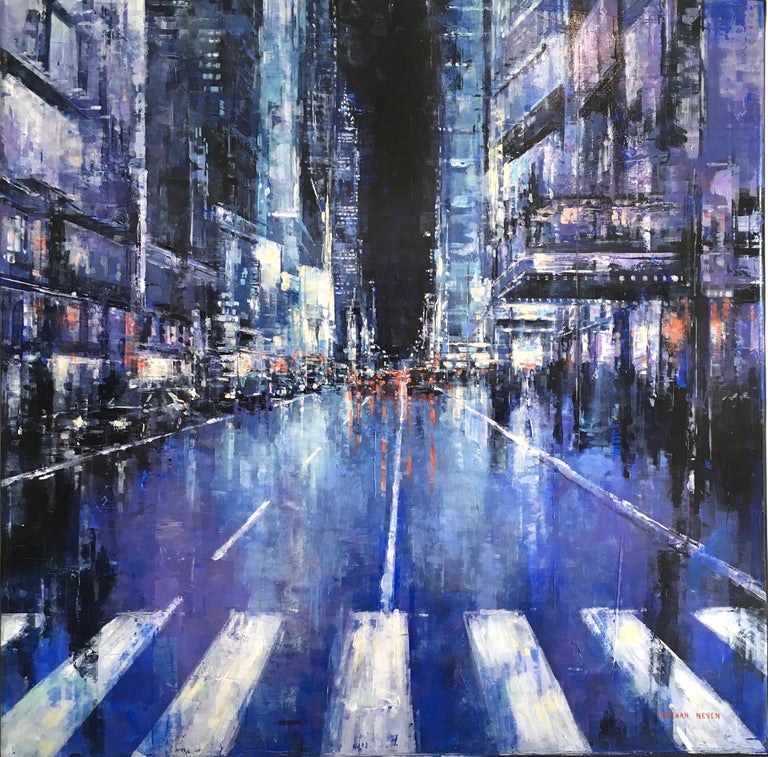 Nathan Neven - NYC Nights - America Cityscape landscape oil painting ...