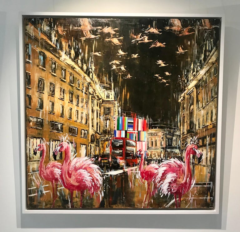 Nathan Neven - Piccadilly in pink original - London capital cityscape ...