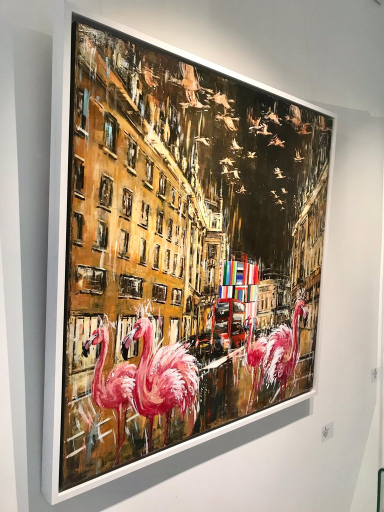 Nathan Neven - Piccadilly in pink original - London capital cityscape ...