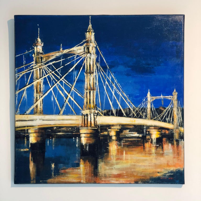 Nathan Neven - The Albert Bridge by Night Chelsea - cityscape landscape ...