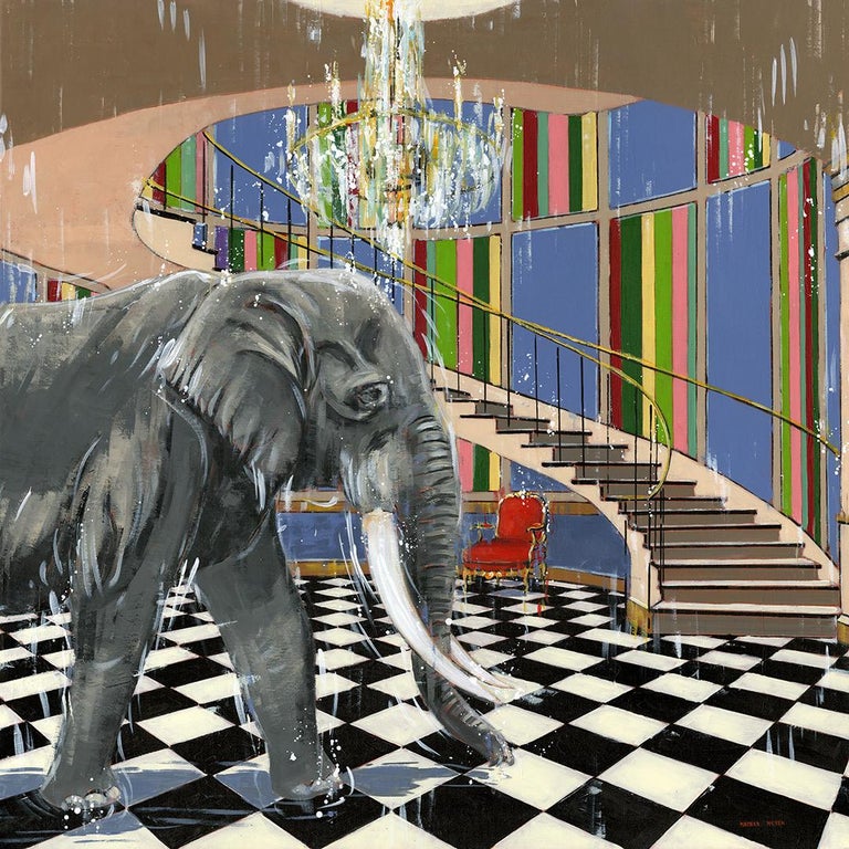 Nathan Neven - The King is Here - modern original art interior oil ...