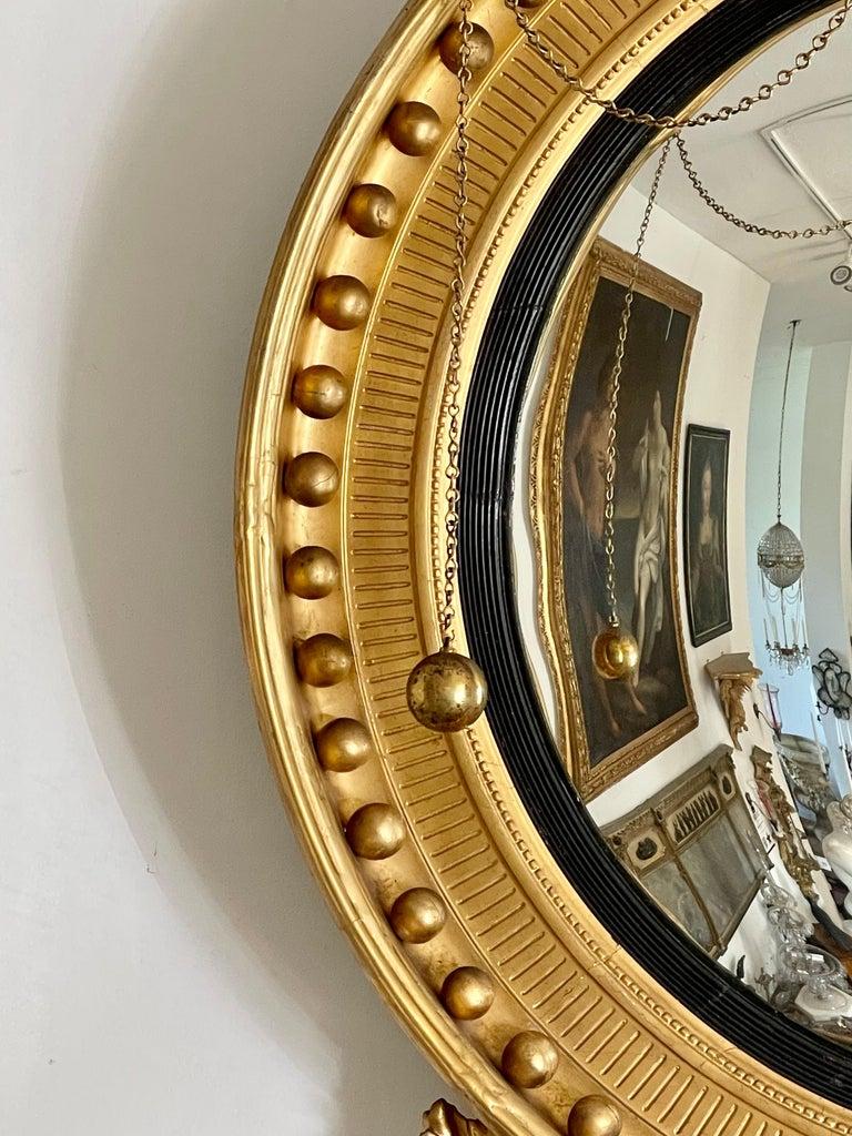 Nathaniel Bowditch American Federal Giltwood Convex Mirror of ...