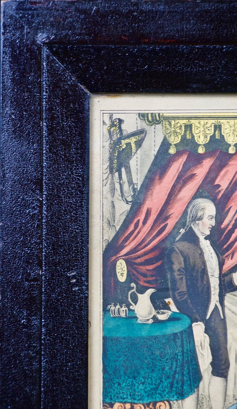 Nathaniel Currier - 19th Century Colored Currier Lithograph "Death of ...