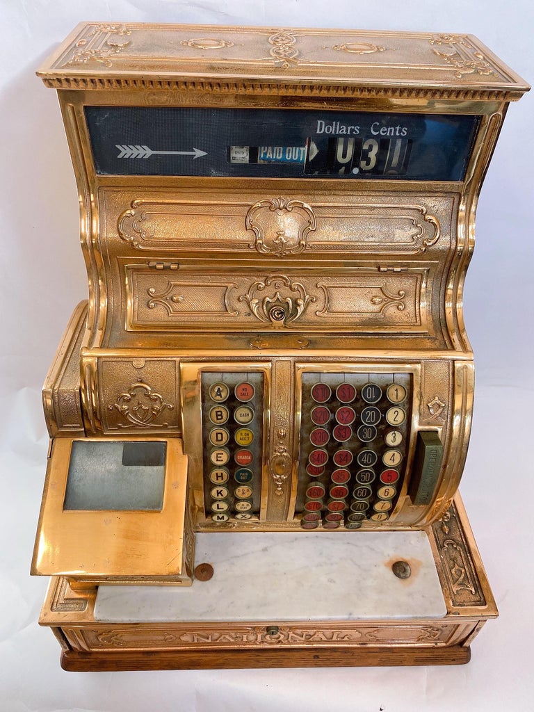 National Cash Register Co. Brass Cash Register For Sale at 1stDibs