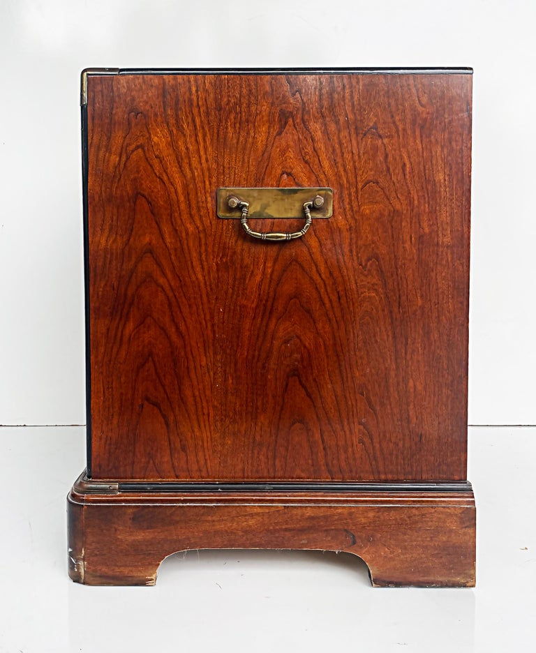 National Mt. Airy Mahogany Campaign Style Night Stands with Brass ...