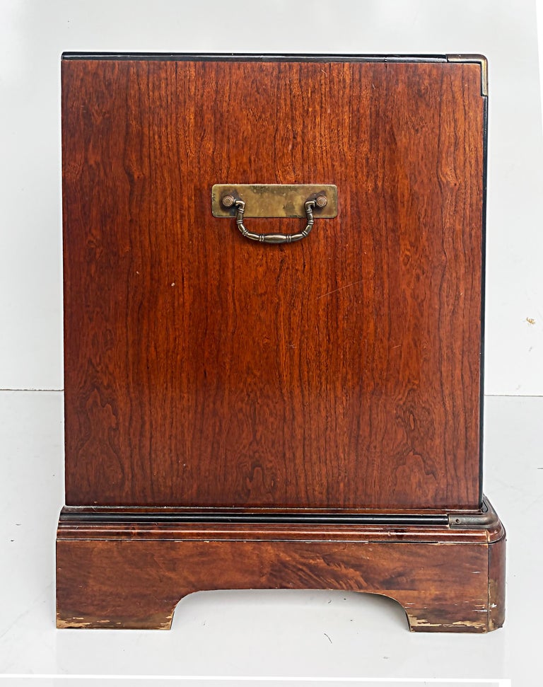 National Mt. Airy Mahogany Campaign Style Night Stands with Brass ...