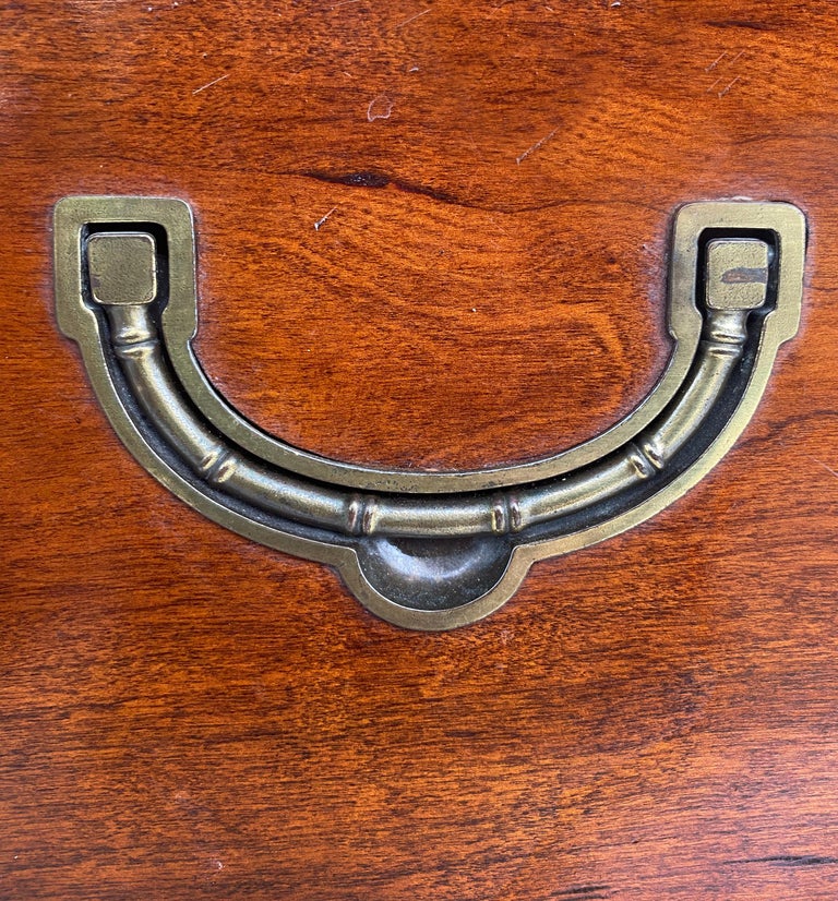 National Mt. Airy Mahogany Campaign Style Night Stands with Brass ...