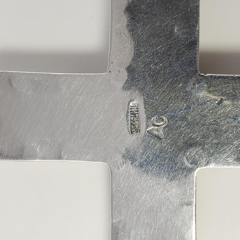 Native American AC Sterling Silver Multi-Stone Cross Pendant at 1stDibs