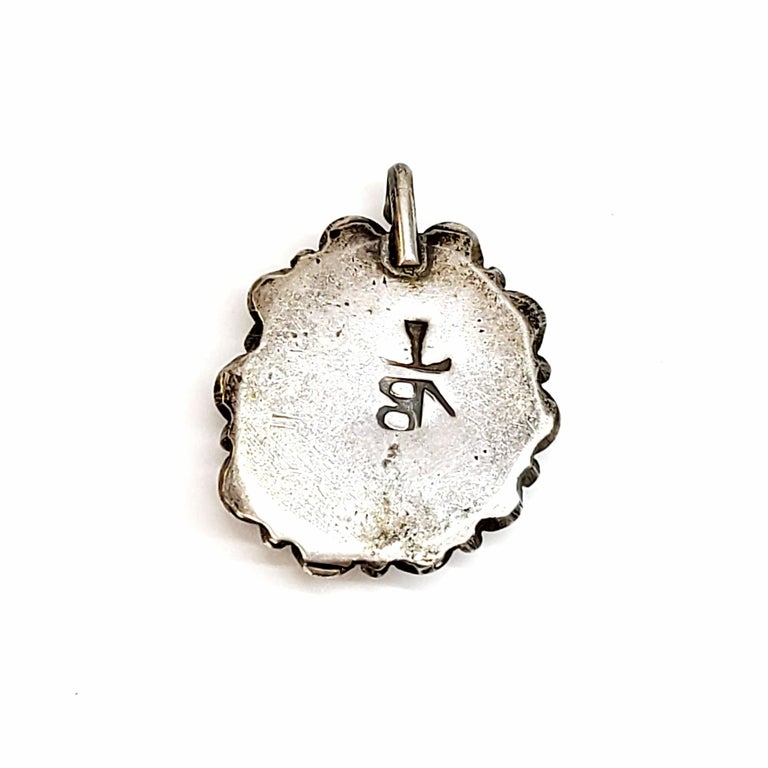 Native American Bernice Taylor Navajo Sterling Silver Turquoise Pendant ...