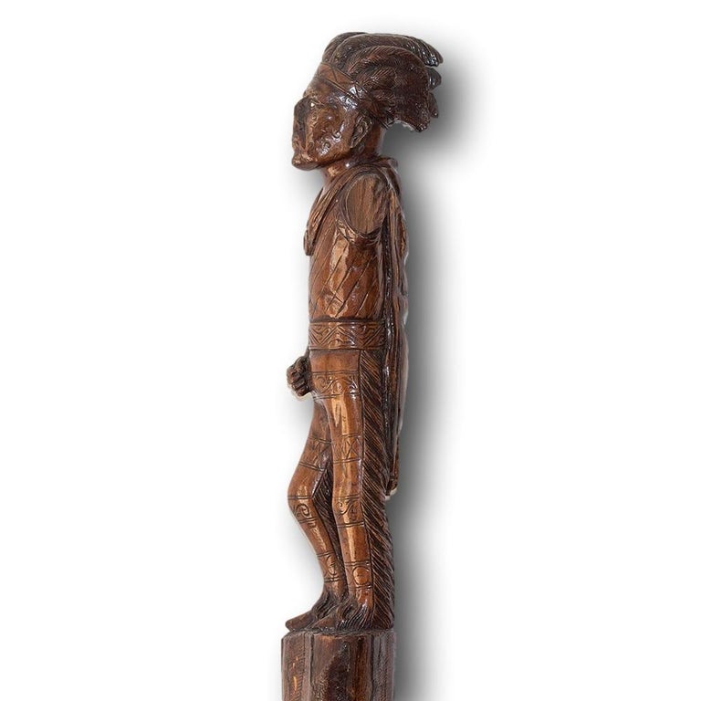 Native American Chieftain Topped Staff For Sale at 1stDibs