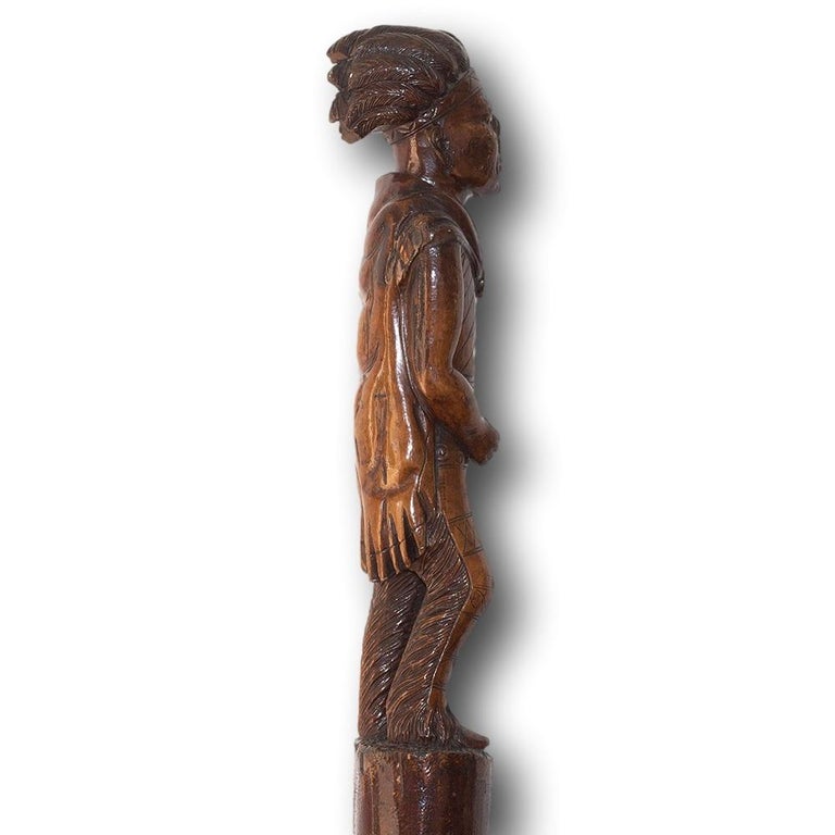 Native American Chieftain Topped Staff For Sale at 1stDibs
