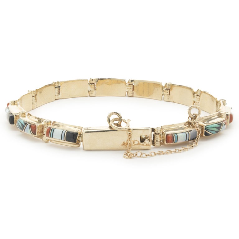 Native American Designed Francis Inlay Bracelet For Sale at 1stDibs