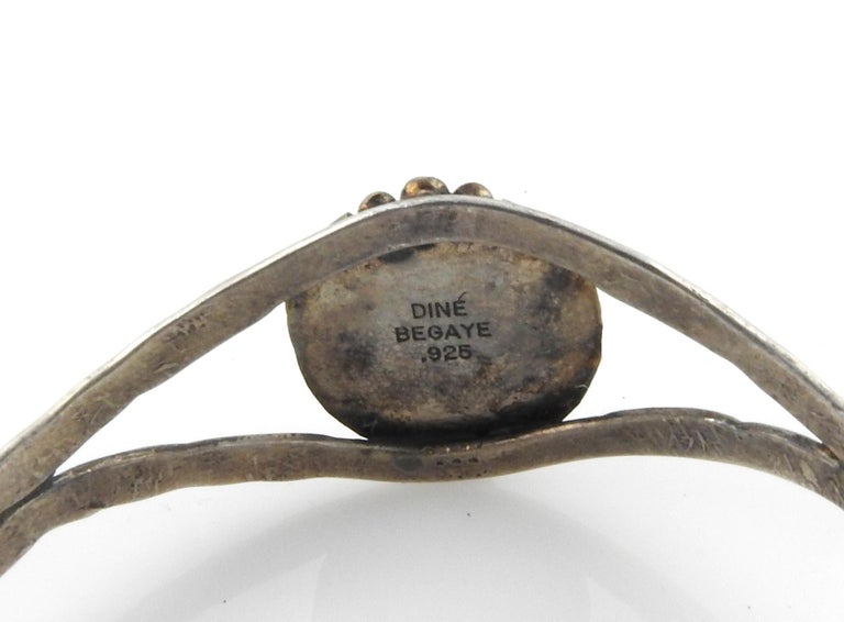 Native American Diné Begaye Sterling Silver Lapis Cuff For Sale at 1stDibs