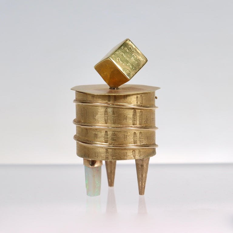 Native American Golden Spirit Box #1 in 18k Gold and Opal by Shawn ...