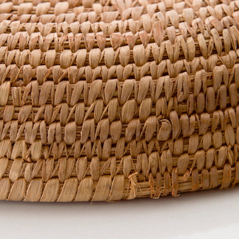 Native American Indian Handmade Woven Large Flat Coiled Saucer Basket ...