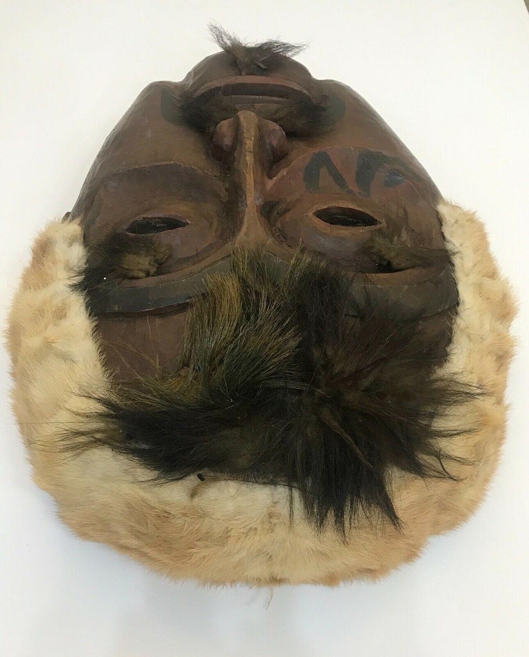 Native American Inuit Eskimo Antique Dance Mask, 1900 For Sale at 1stdibs