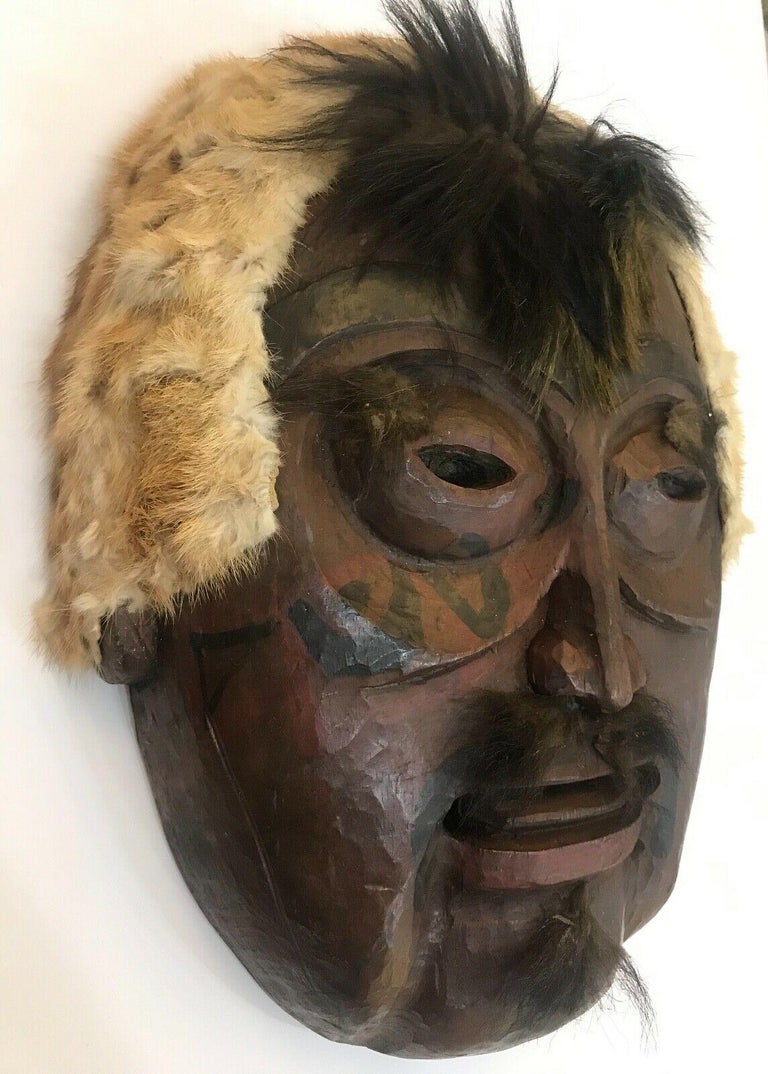 Native American Inuit Eskimo Antique Dance Mask, 1900 For Sale at 1stdibs