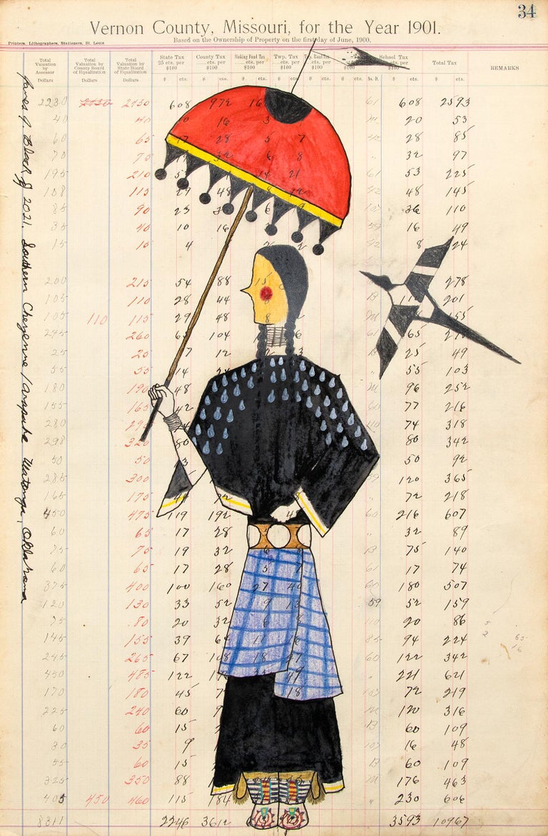 Native American Ledger Art Drawing, "Ar-no-ho-wok", James Black ...