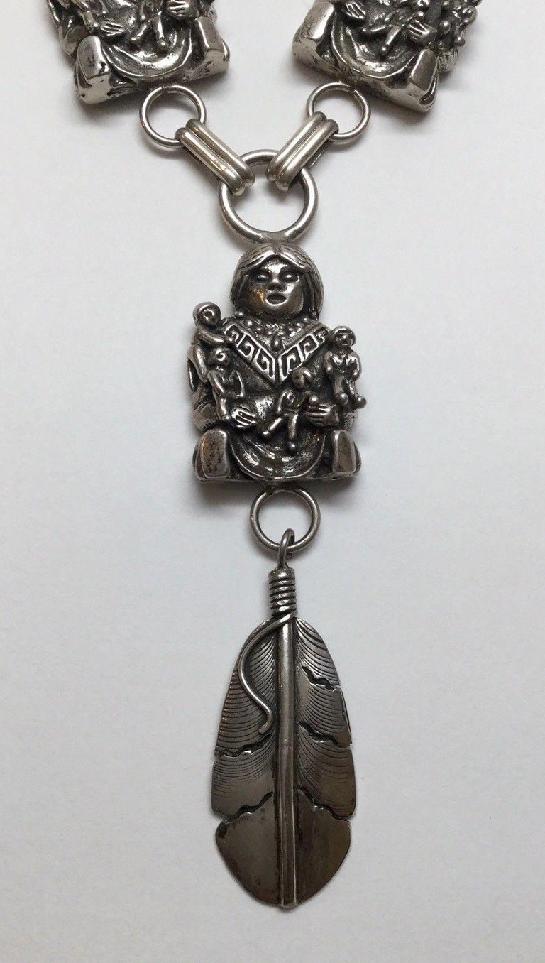 Native American Liberty e.e. Sterling Silver Storyteller Link Necklace ...