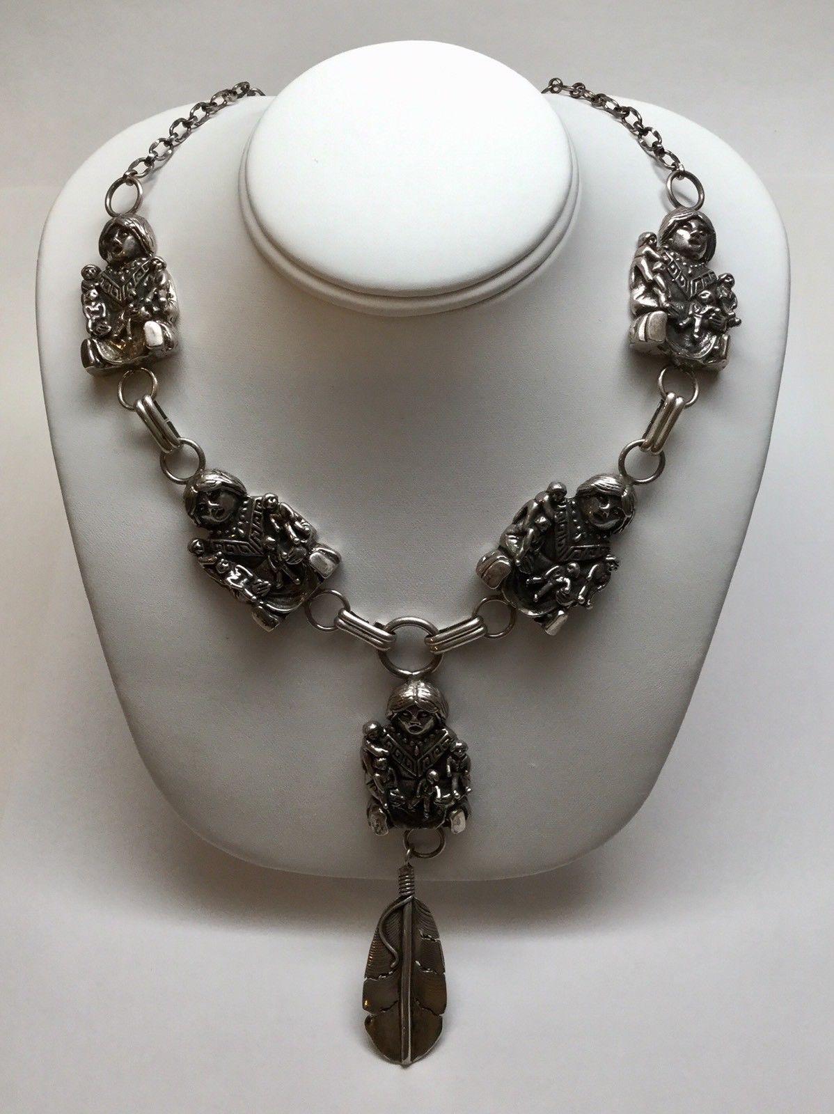 Native American Liberty e.e. Sterling Silver Storyteller Link Necklace ...