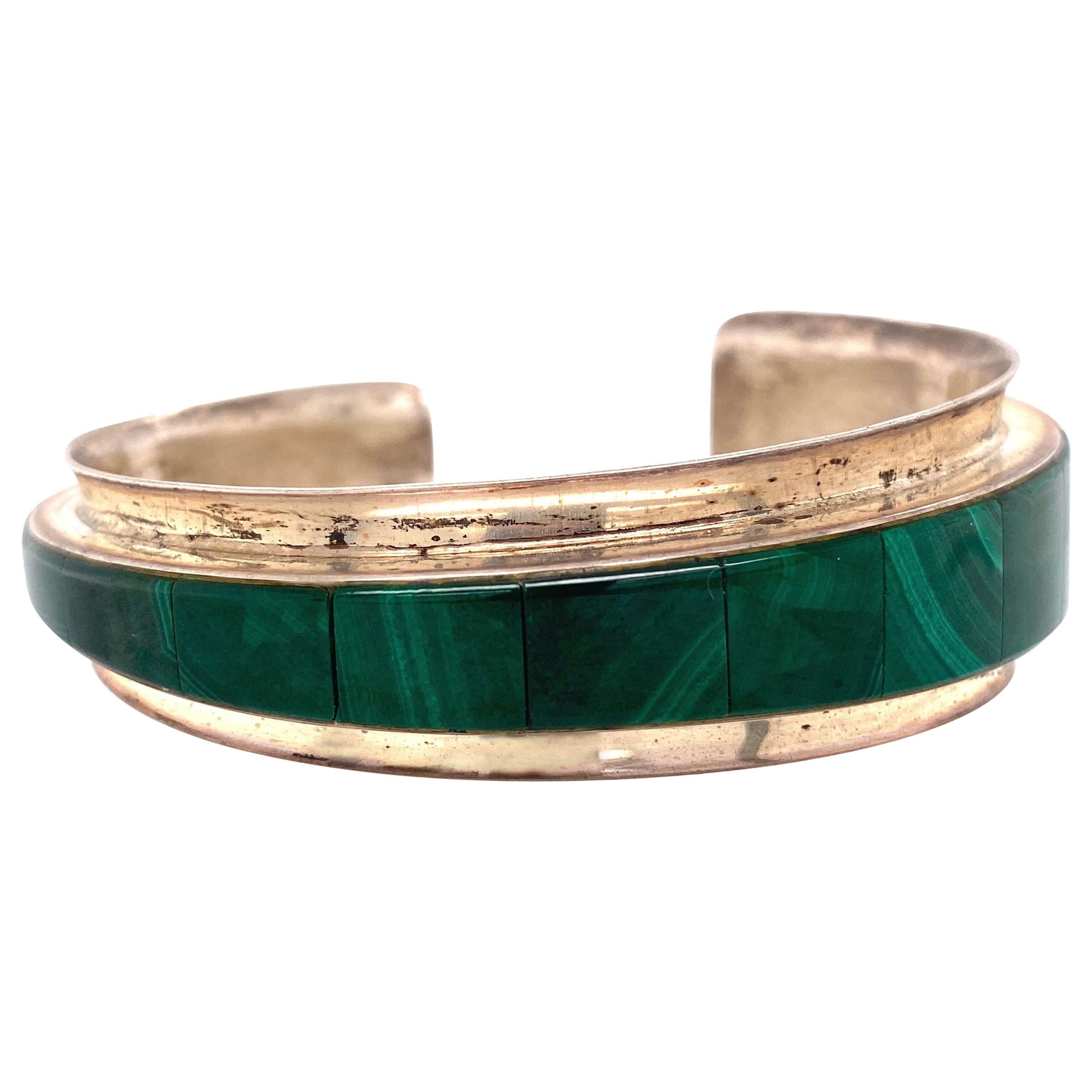 Norman Bia Native American Silver Stamped Cuff Bracelet at 1stDibs