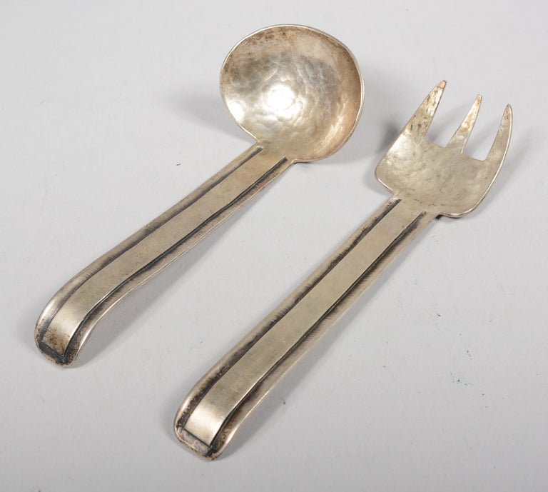 Native American Modernist Silver Flatware Set For Sale at 1stDibs