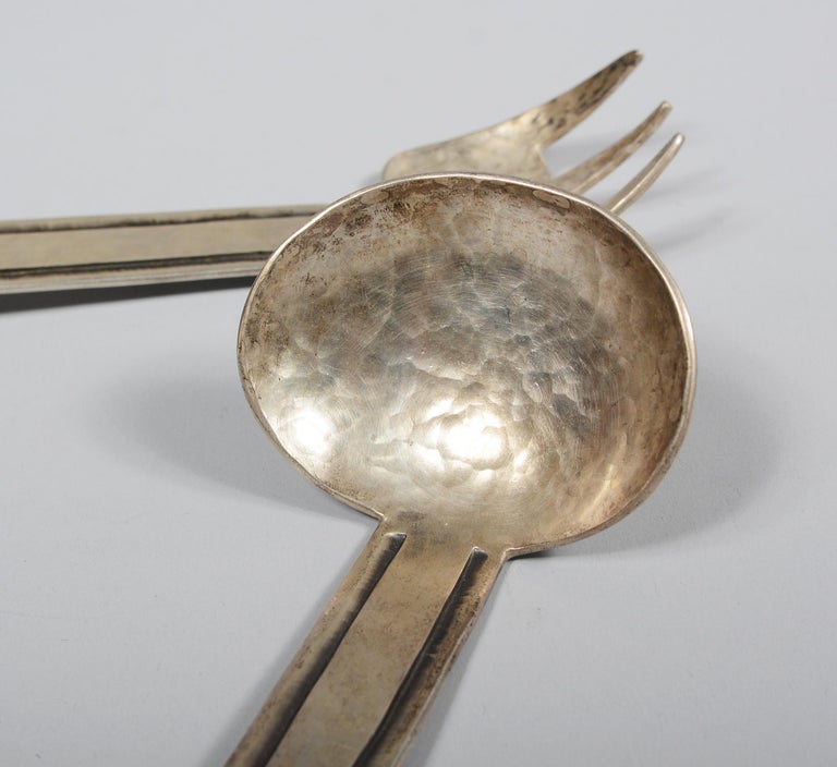 Native American Modernist Silver Flatware Set For Sale at 1stDibs