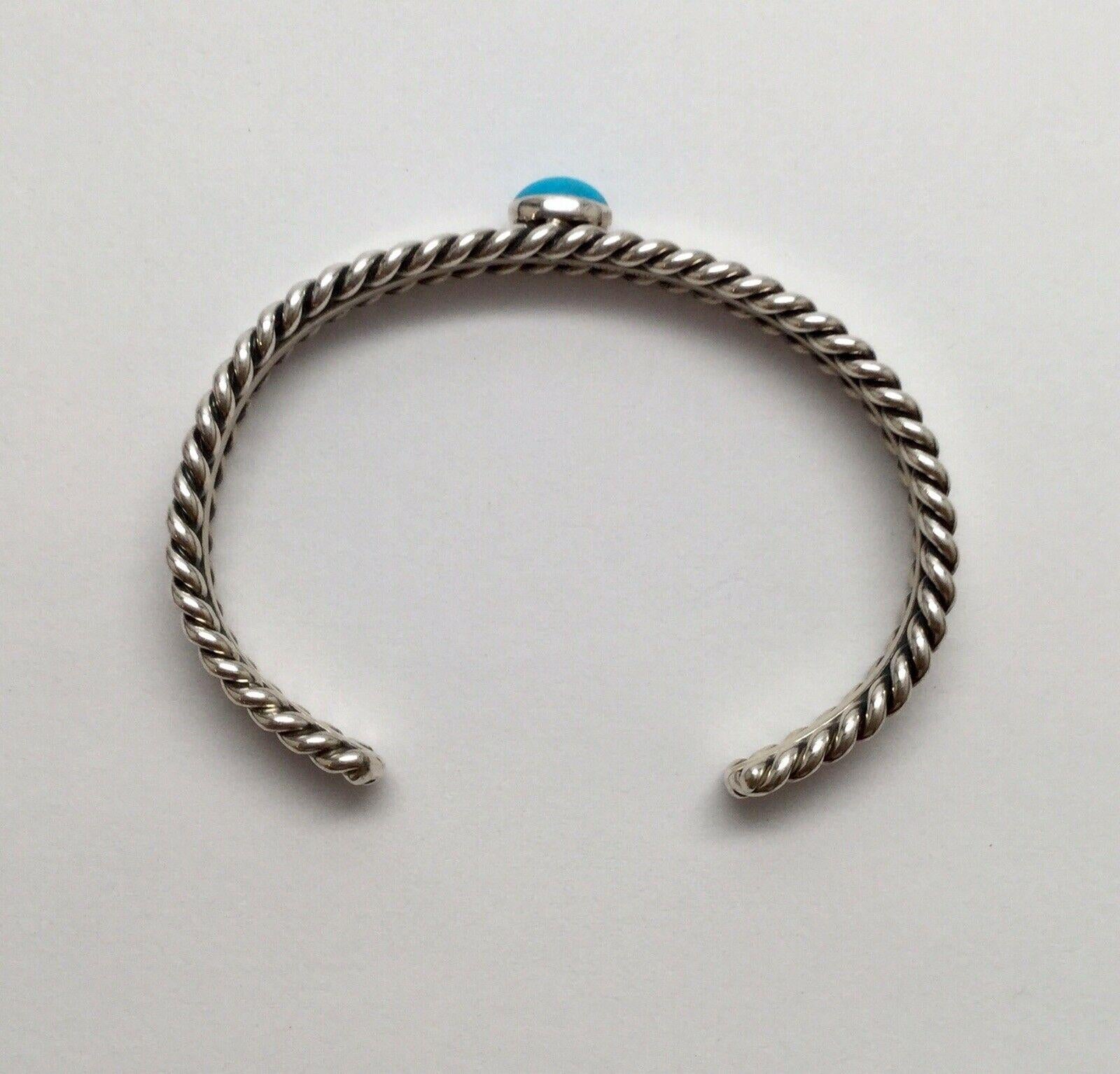 Native American Navajo Steven Apachito Sterling Silver Turquoise Cuff ...