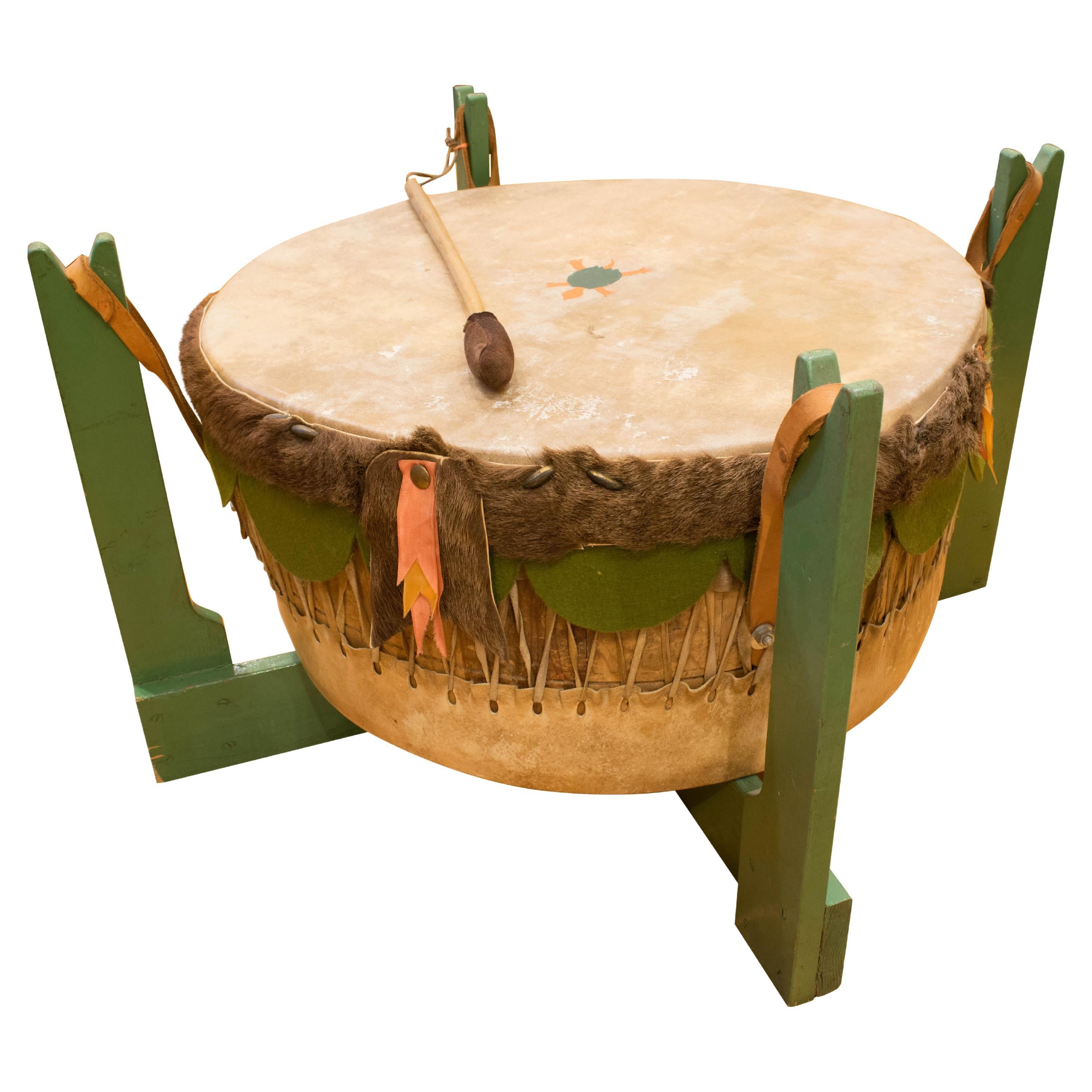 Native American Ojibwe Pow Wow Drum For Sale at 1stDibs