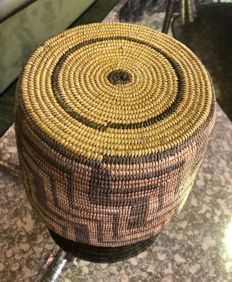 Native North American Pima Tribe Handwoven 19th Century Basket For Sale ...