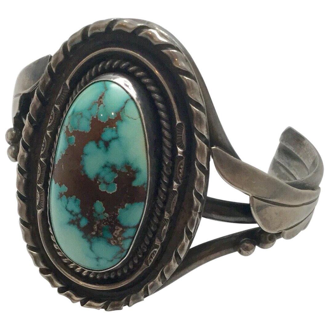 Wood Shell Sterling Silver Native American Cuff Bracelet at 1stdibs