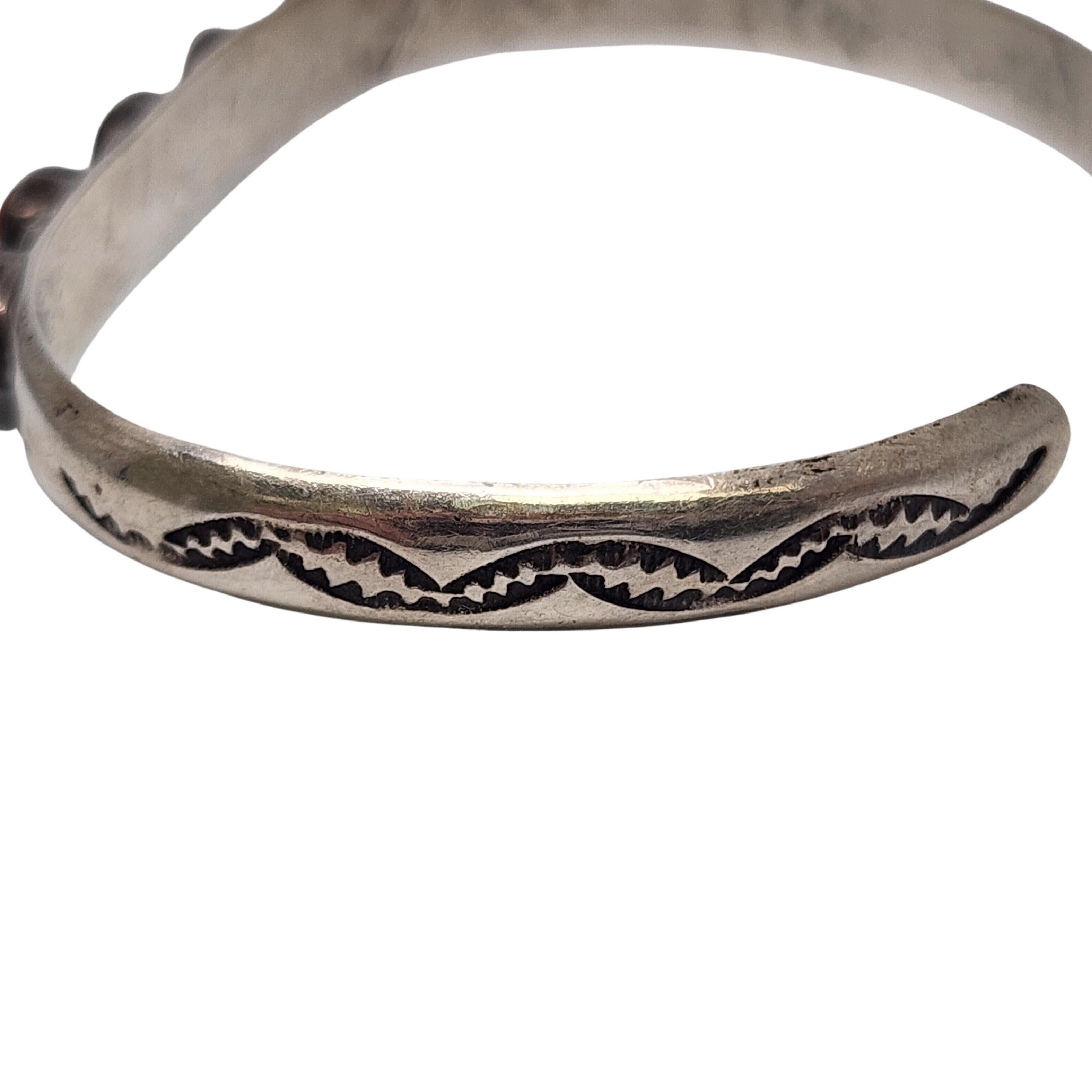 Native American Silver and Coral Thin Cuff Bracelet #17670 For Sale at ...