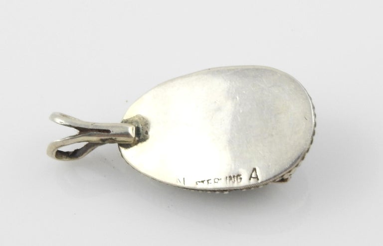 Native American Turquoise Sterling Silver Pendant For Sale at 1stDibs