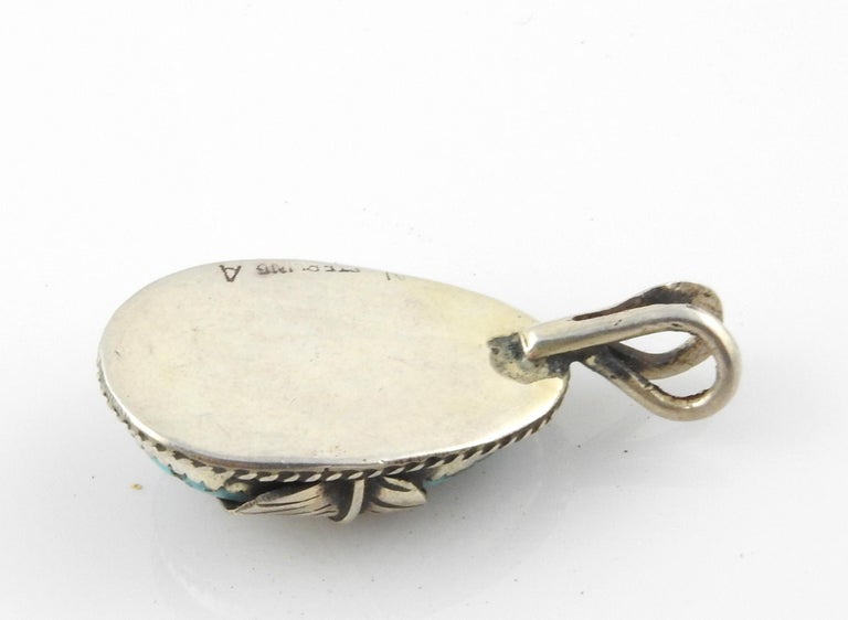 Native American Turquoise Sterling Silver Pendant For Sale at 1stDibs