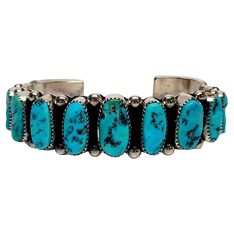 Native American Wilbur Musket Sleeping Beauty Turquoise Cuff Bracelet ...