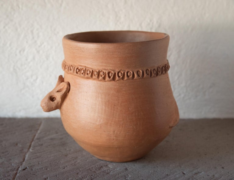 Native Mexican Pottery Clay Pot Vessel Oaxaca Terracota Folk Art Mouse ...