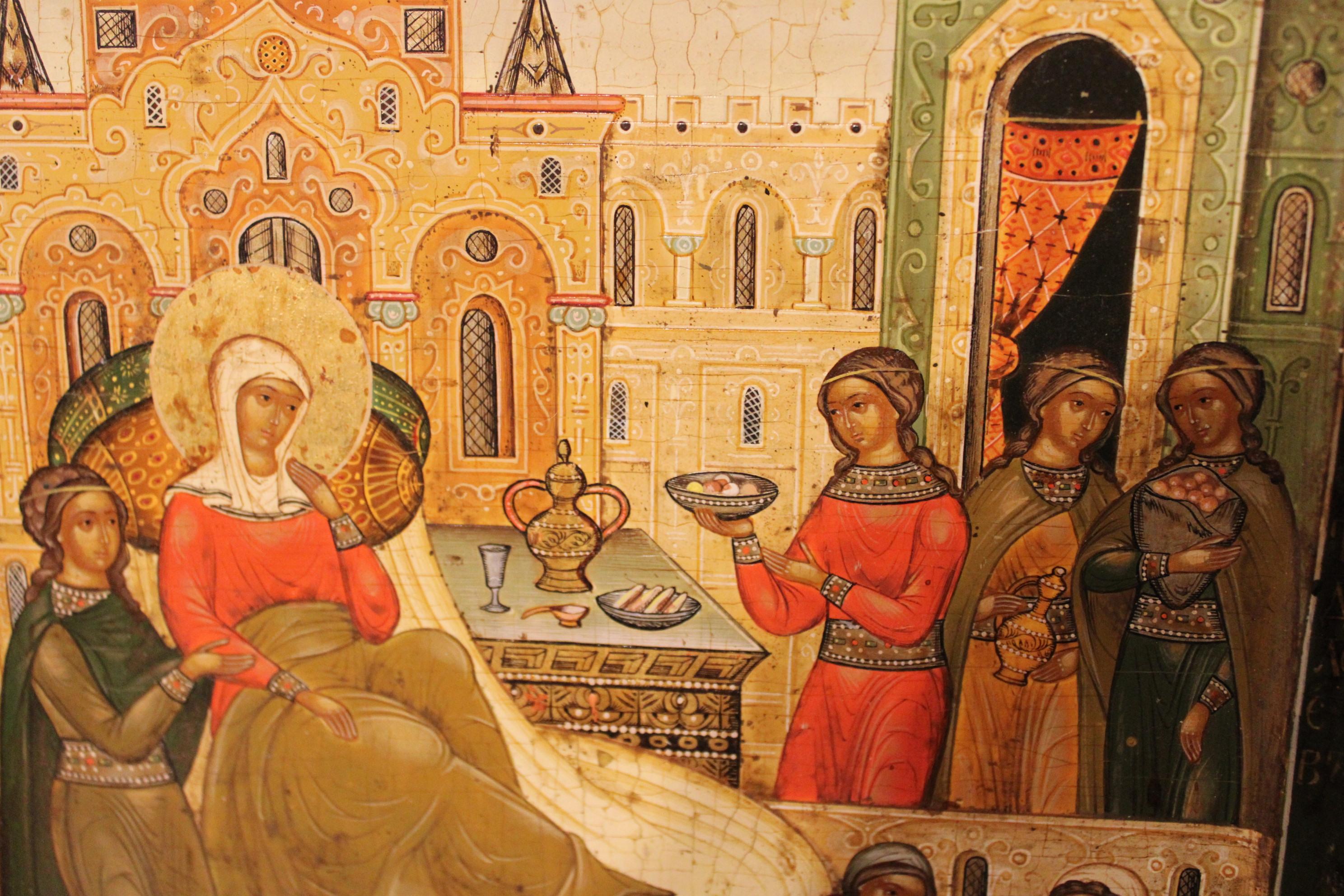 "Nativity of the Virgin" Icon, Russia, 19th Century For Sale at 1stDibs ...