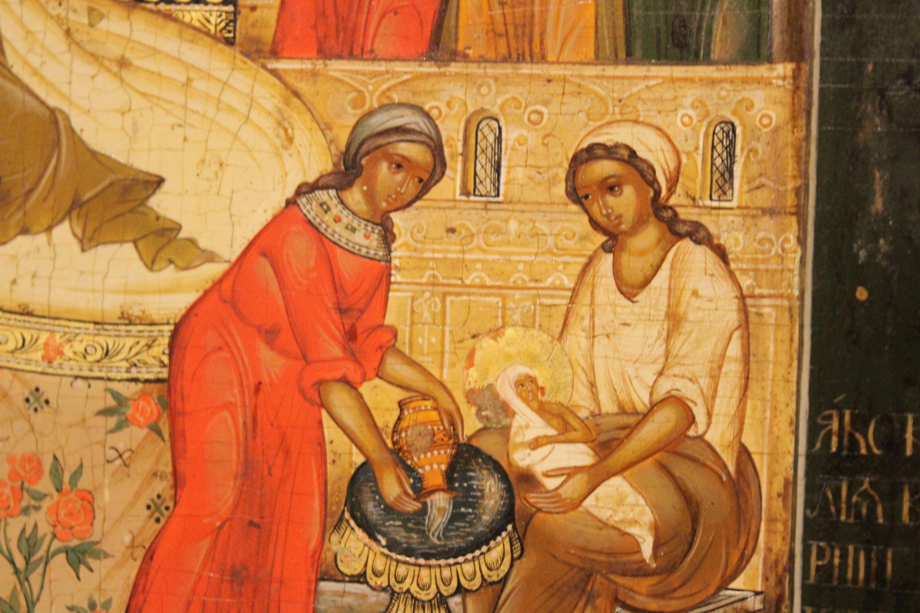 "Nativity of the Virgin" Icon, Russia, 19th Century For Sale at 1stDibs ...