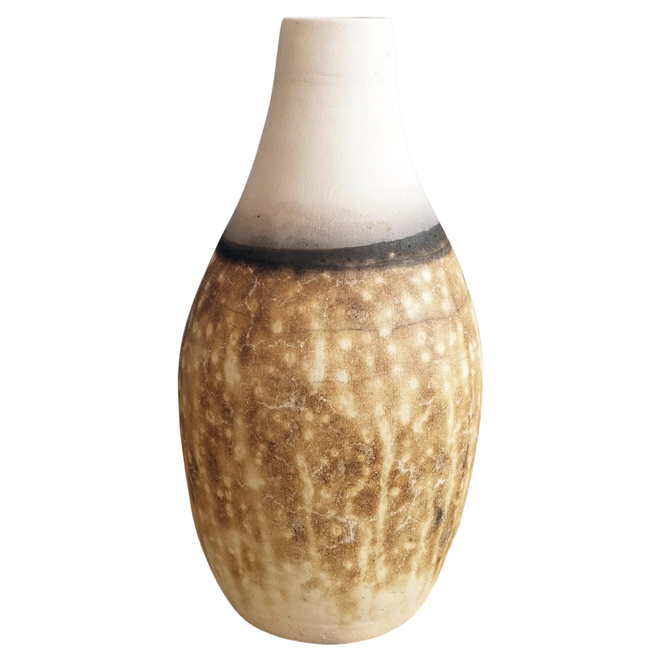 Dokutsu Raku Fired Pottery Vase, Obvara, Handmade Ceramic Home Decor ...