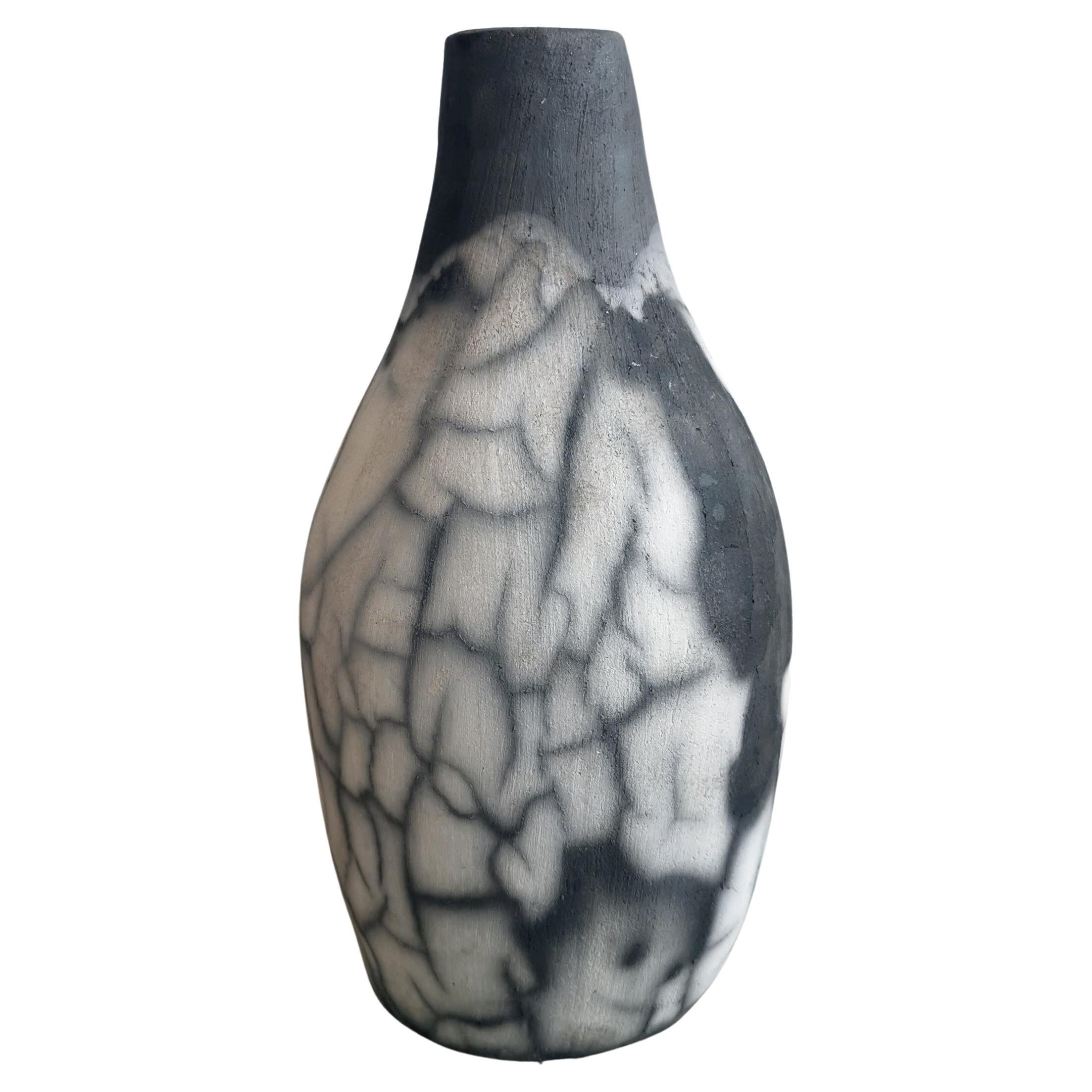 Natsu Raku Pottery Vase, Smoked Raku, Handmade Ceramic Home Decor Gift ...