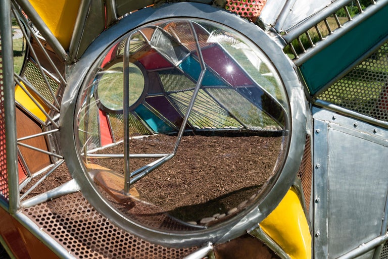 Natsuki Takauji - Window II - interactive swing, abstract, wood, steel ...