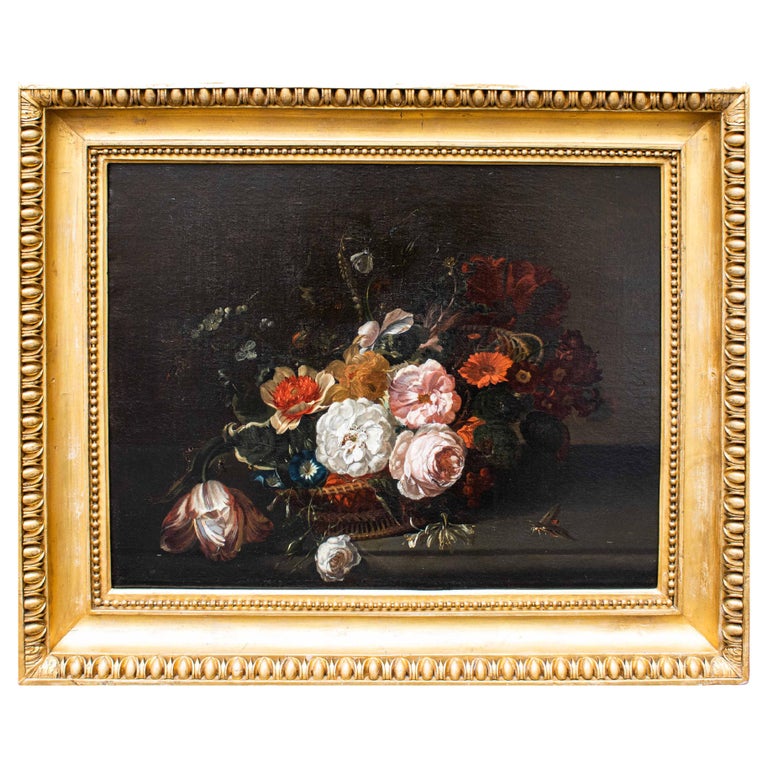 Still life with flowers and insects attributed to Jean-Louis Prévost ...