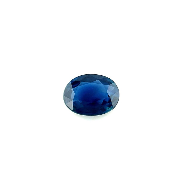 Natural 0.66ct Deep Blue Sapphire Oval Cut Rare Loose Gemstone VVS For ...