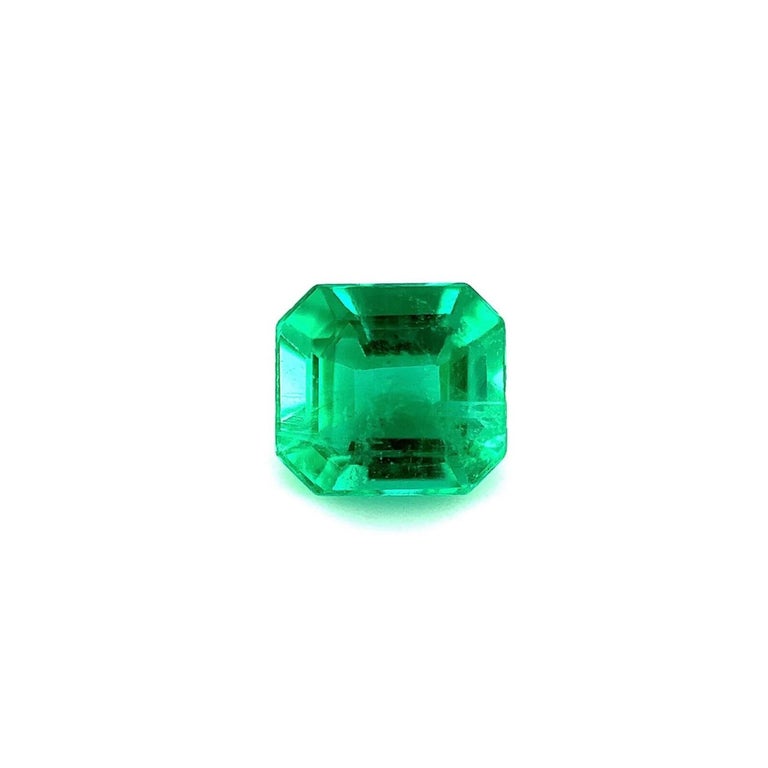 Natural 1.09 Carat Rare Vivid Green Square Emerald Cut Fine Emerald Gem ...