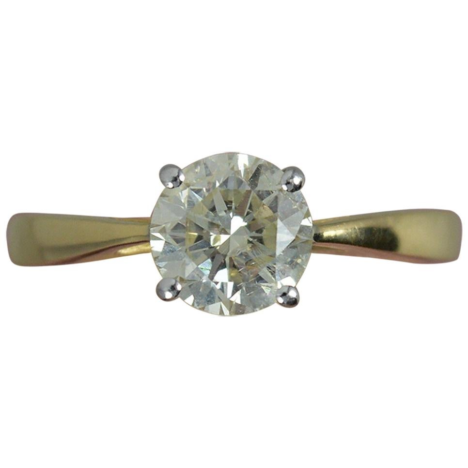 Art Deco 18 Carat Gold Platinum Diamond Solitaire Stack Engagement Ring ...