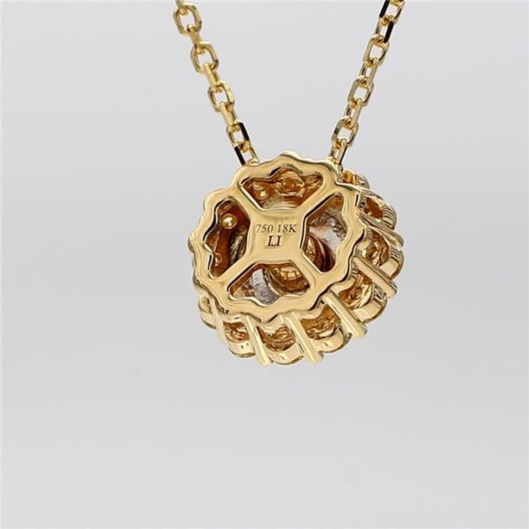 Natural Round Emerald and White Diamond .65 Carat TW Gold Drop Pendant ...